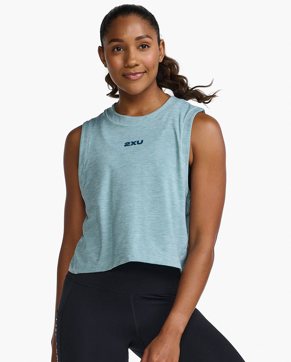 2XU Motion Crop Tank Chambray | Moonlight - (W)